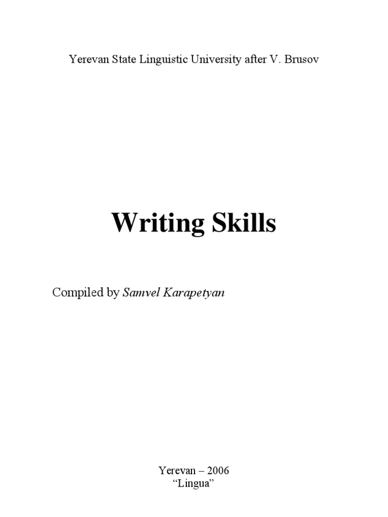 Writing Skills | PDF | Syllable | English Language