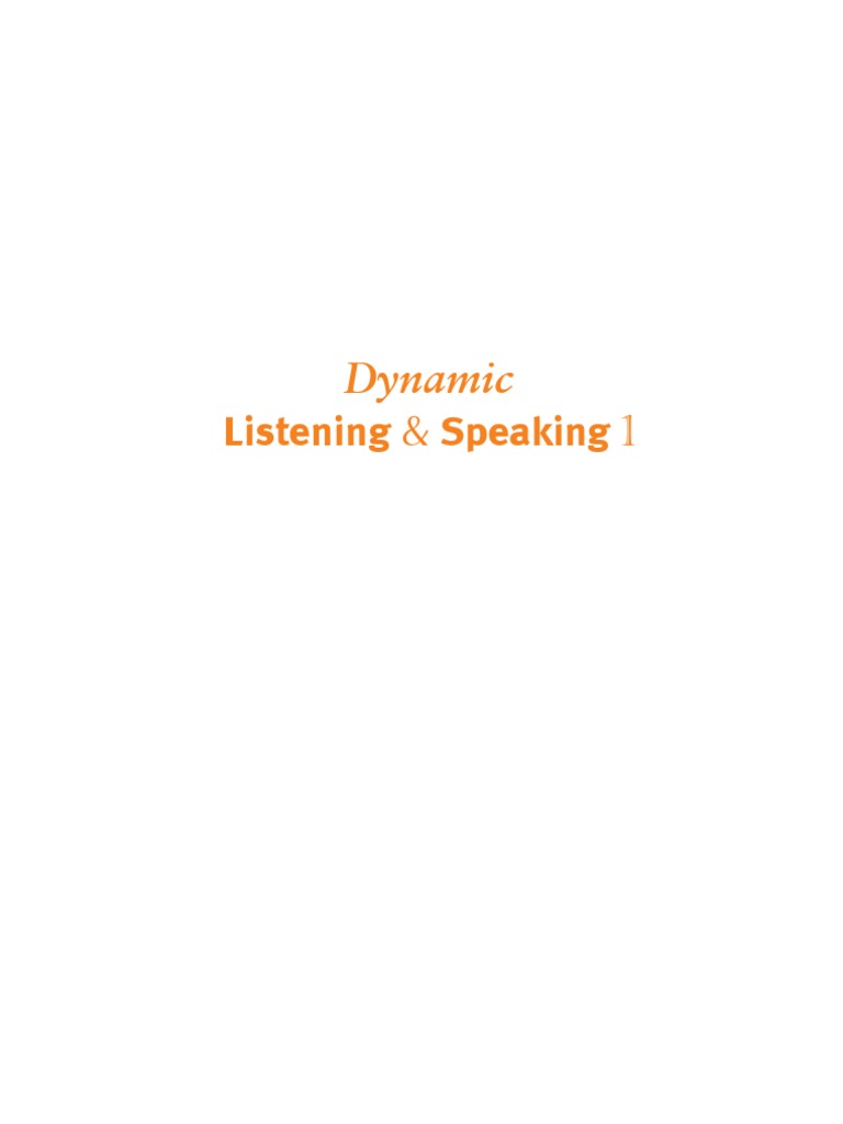 Listening Speaking 1: Dynamic | PDF | Marriage | Nonverbal Communication