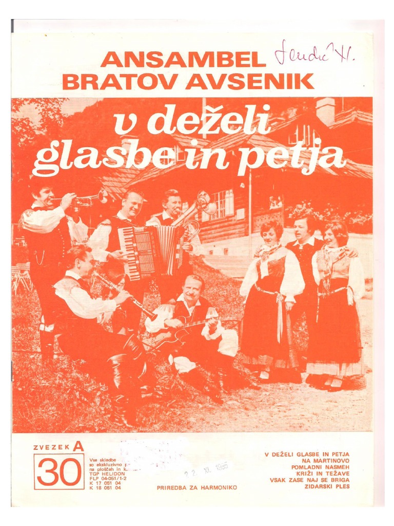 Avsenik - Album Za Harmoniko - Zvezek 30 | PDF