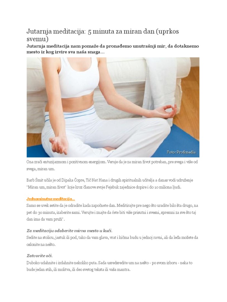 Jutarnja Meditacija | PDF