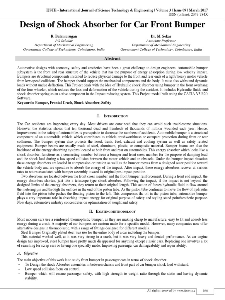 Shock Absorber Design for Car Bumpers | PDF | Car | Traffic Collision