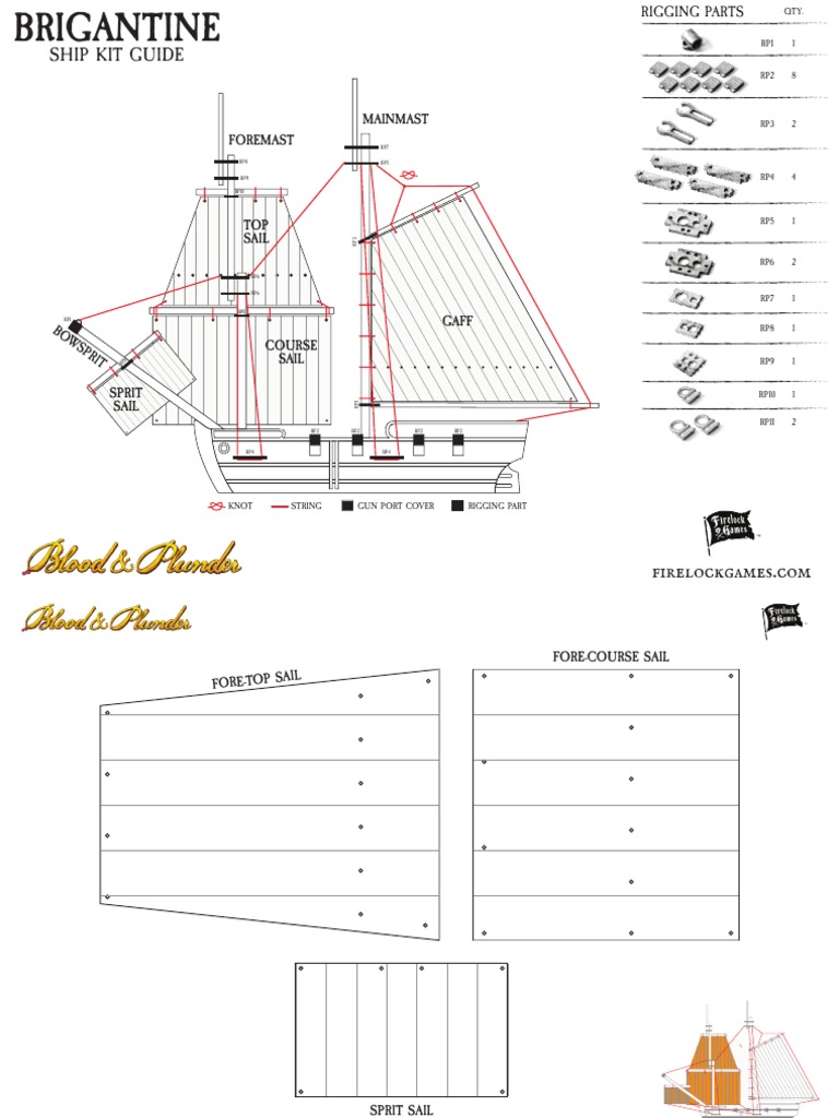 A4 Brigantine Cutout PDF | PDF | Sailboats | Ship Types