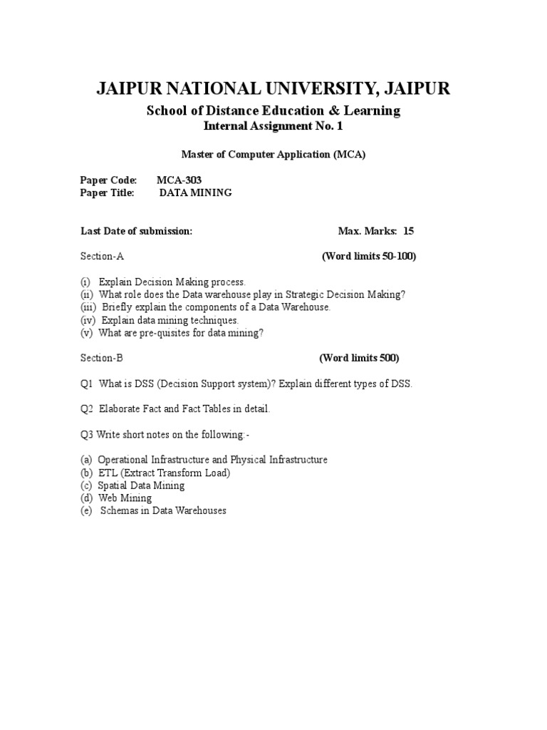 Jaipur National University, Jaipur: School of Distance Education ...