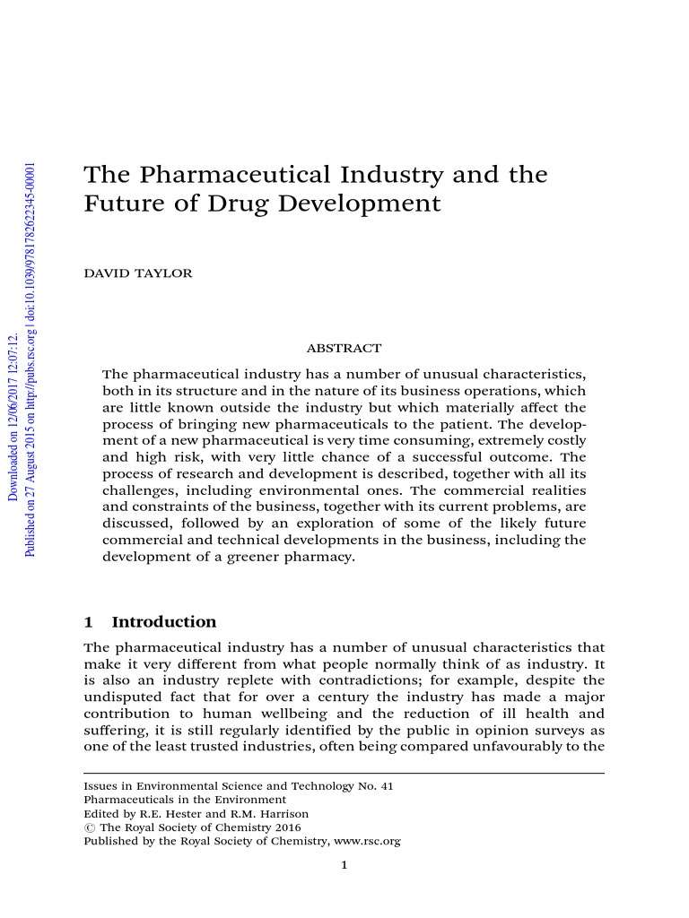 The Pharmaceutical Industry and The Future of Drug Development | PDF ...