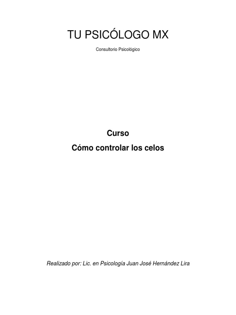 Como Controlar Los Celos PDF | PDF | Infidelidad | Hera