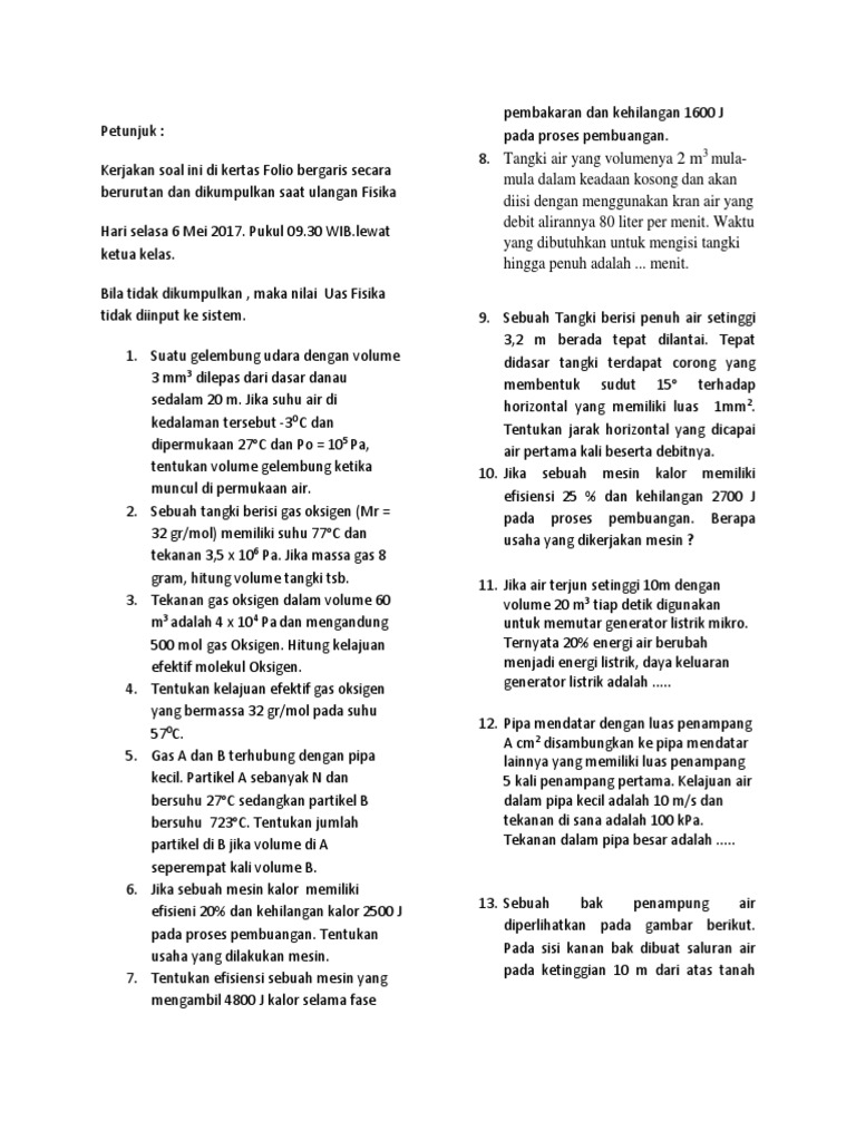 Soal Latihan Uas Xi-Ipa-1 | PDF