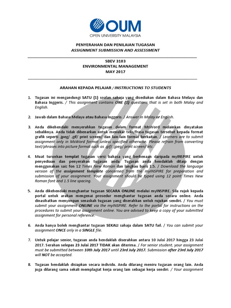 Environmental Management Assignment | PDF | Technology & Engineering