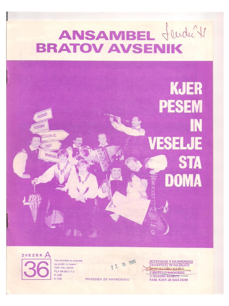 Avsenik - Album Za Harmoniko - Zvezek 36 | PDF
