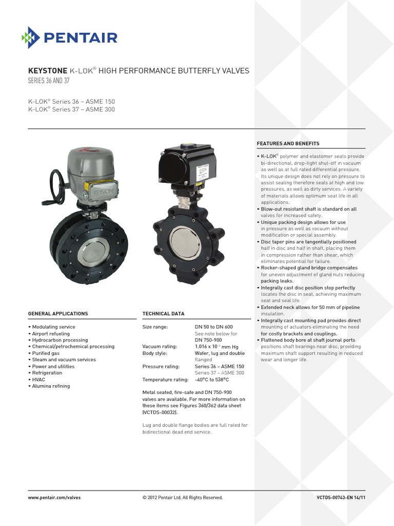 Keystone K-Lok: High Performance Butterfly Valves Series 36 and 37 ...