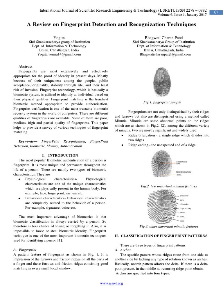 Fingerprint Detection Techniques Review | PDF | Fingerprint | Biometrics