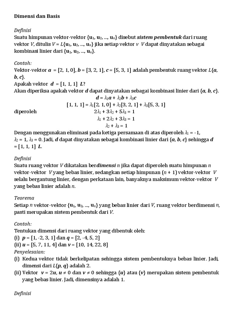 Basis Dan Dimensi PDF | PDF