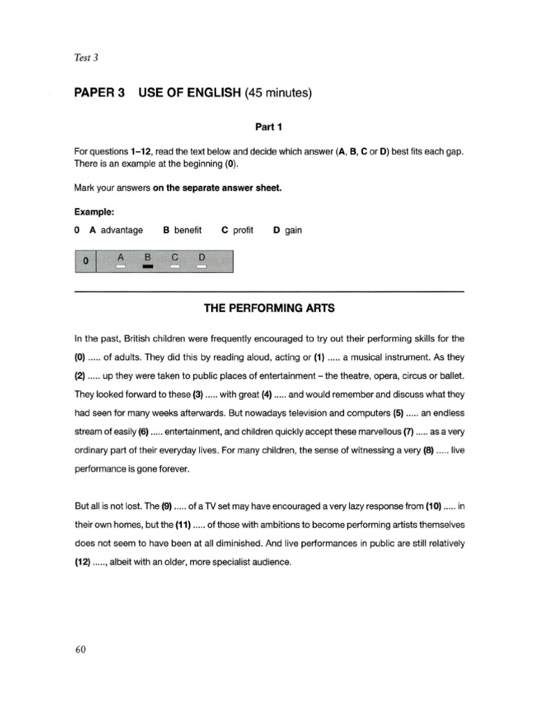 FCE PracticeTest1 Test3 | PDF