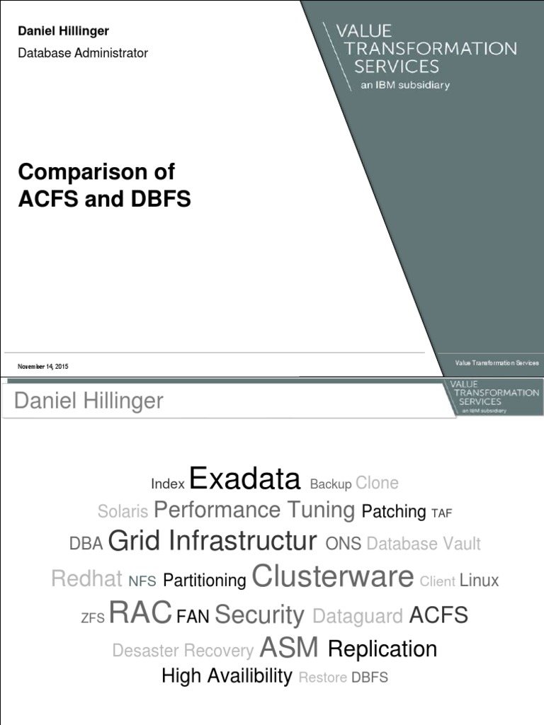 Oracle Acfs And Dbfs Presentation Pdf Oracle Database File System