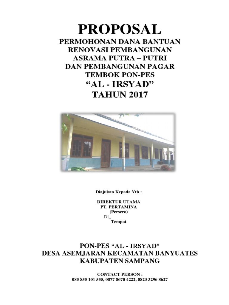 Proposal Asrama Ponpes Al-Irsyad | PDF