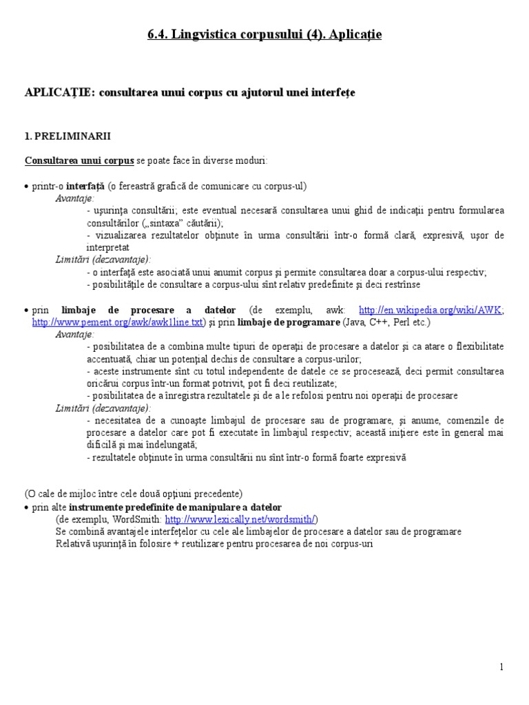 Lingvistica Corpusului | PDF