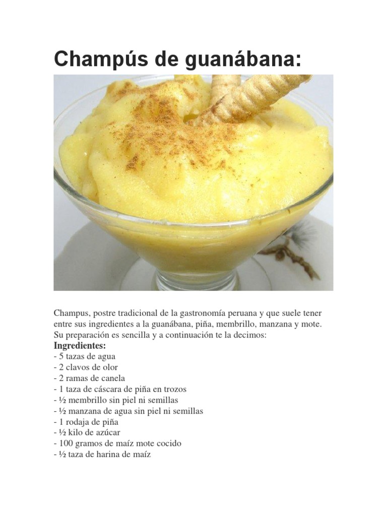 RECETA DE Champús de Guanábana | PDF
