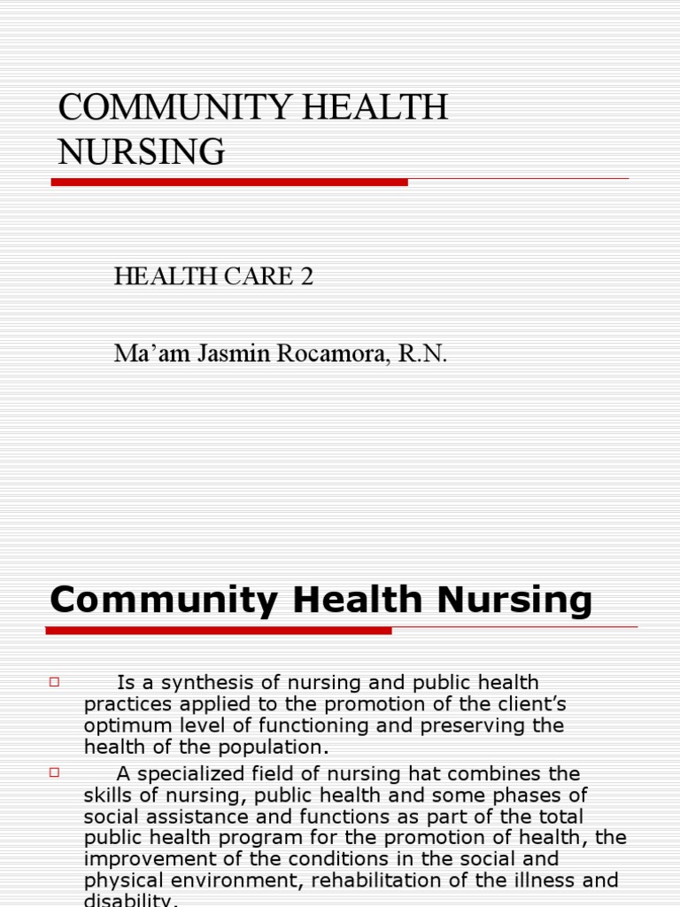 Community Health Nursing | PDF | Self-Improvement