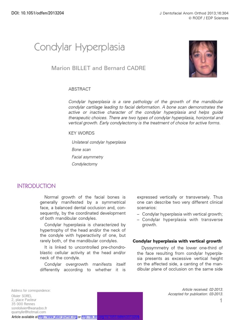 Condylar Hyperplasia | PDF | Magnetic Resonance Imaging | Medical ...