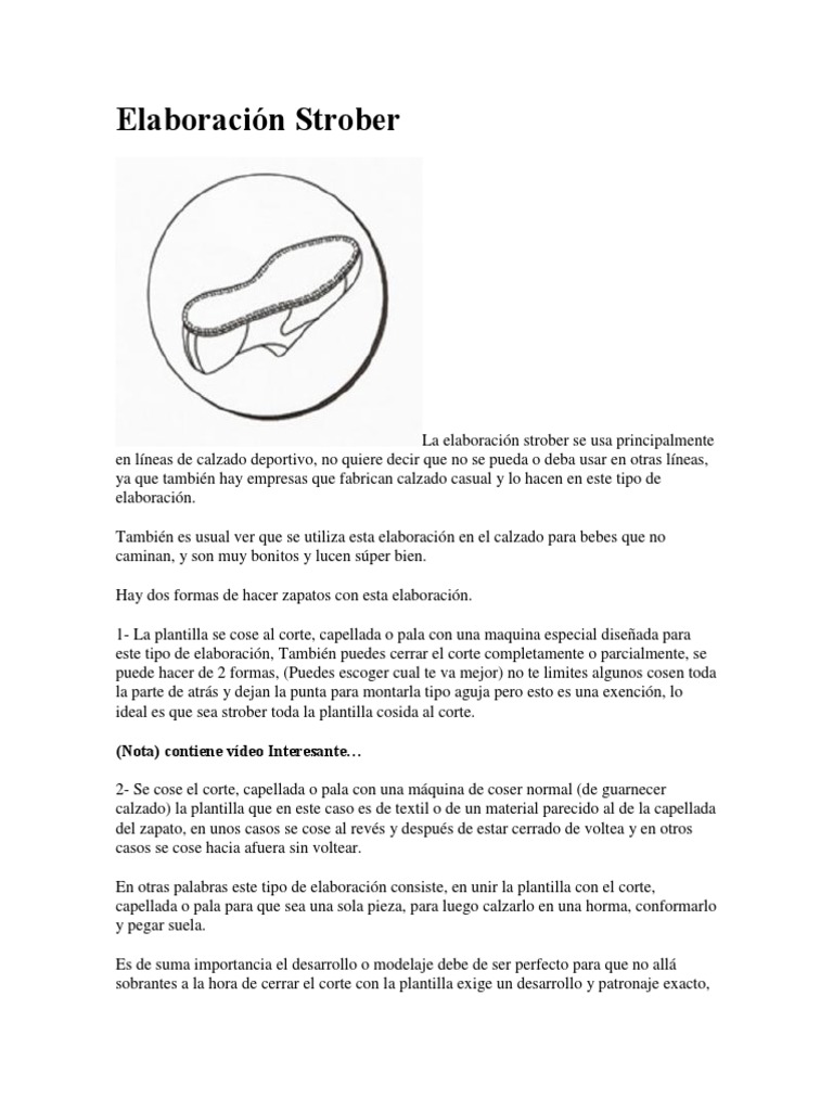 Elaboración Strober e Informacion de Calzado | PDF | Zapato | Herramientas