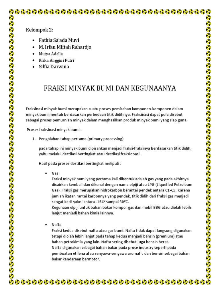 Fraksinasi Minyak Bumi dan Kegunaannya | PDF