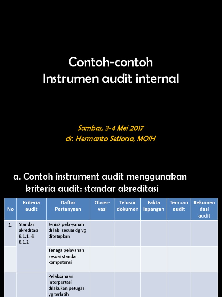 04a. Contoh-Contoh Instrumen Audit Internal | PDF