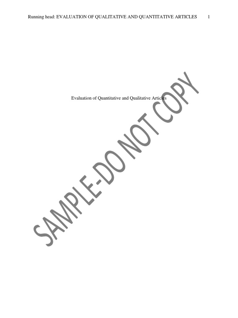 Sample - Critical Review of Article | PDF | Qualitative Research ...