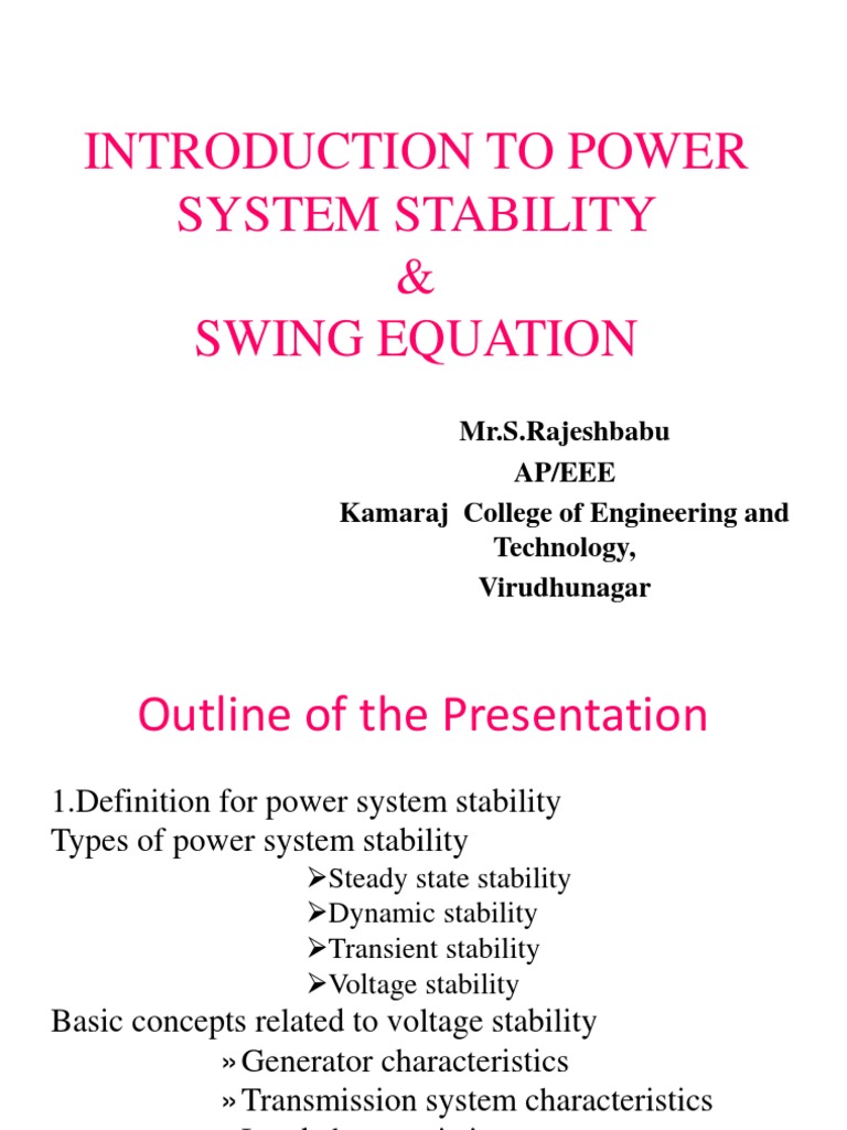 Voltage Stability | PDF | Electric Power System | Ac Power