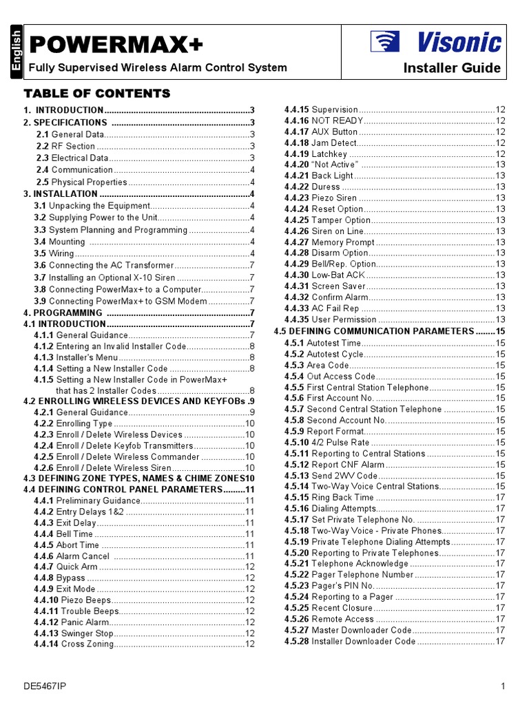 Visonic Smarthome Secure Link Installation Guide | PDF | Electrical ...