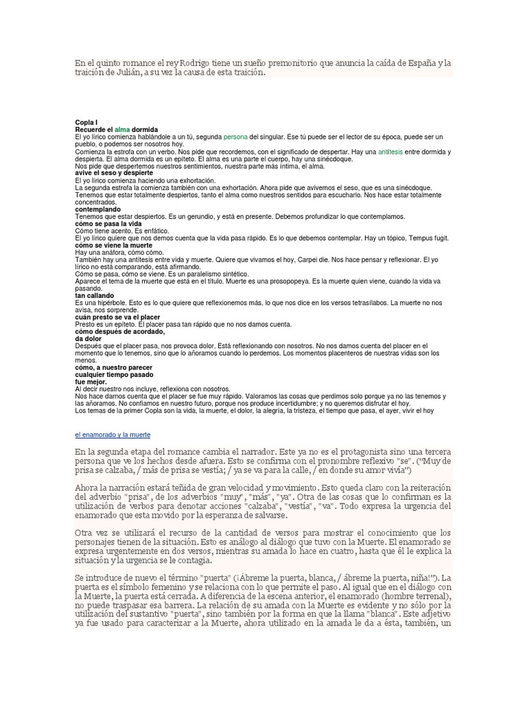 En El Quinto Romance El Rey Rodrigo Tiene Un Sueño Premonitorio Que ...