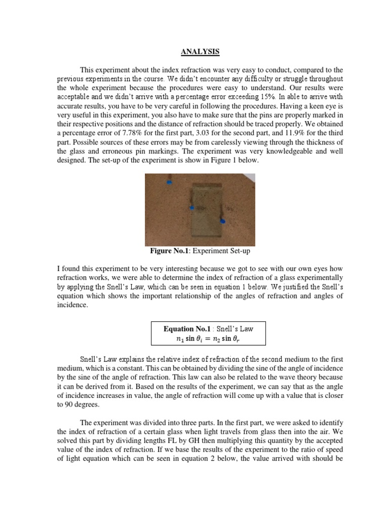 Analysis | PDF | Refraction | Refractive Index