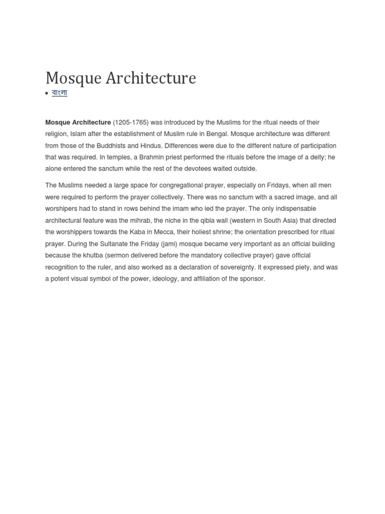 Mosque Architecture | PDF | Mosque | Dome