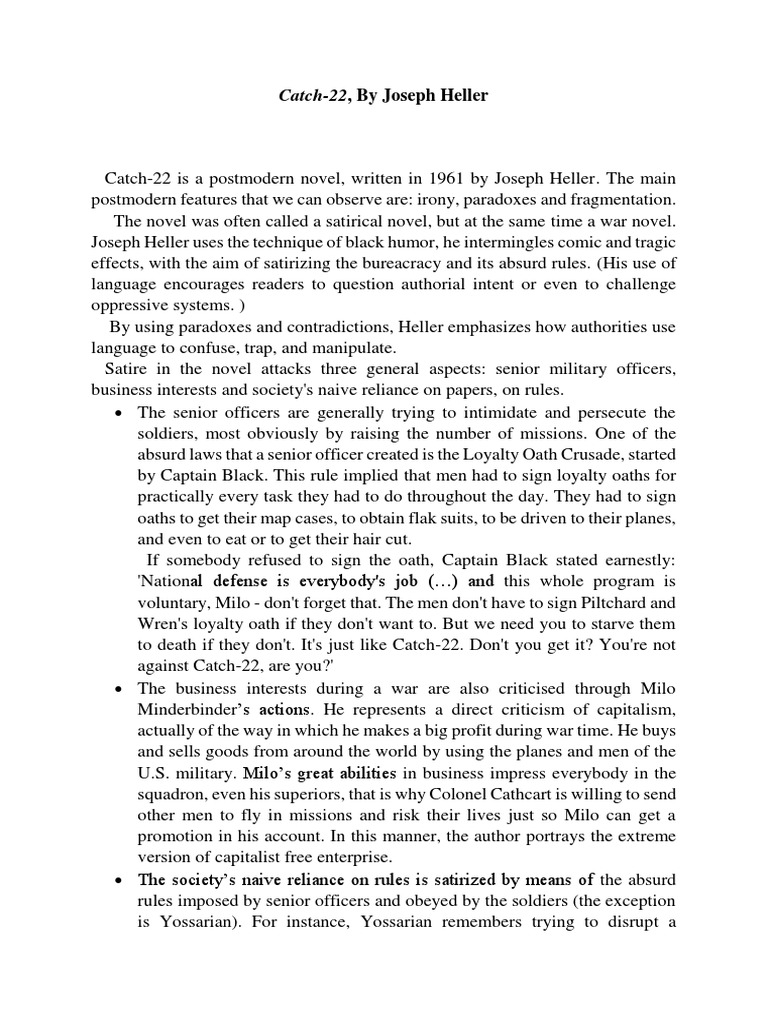 Catch-22, by Joseph Heller | PDF