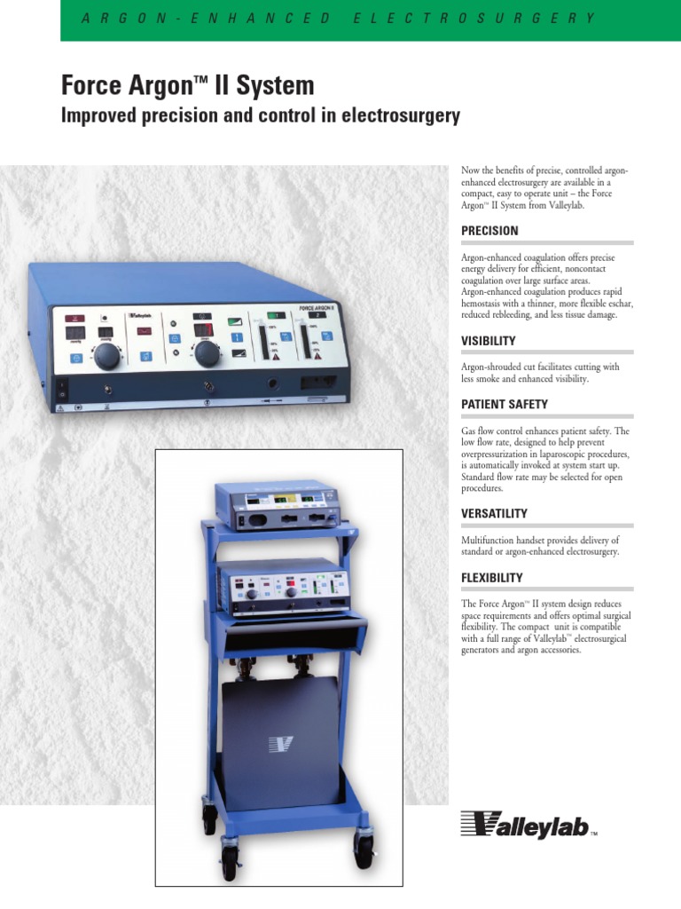 Valleylab Gas Delivery Argon System II Technical Specifications | PDF ...