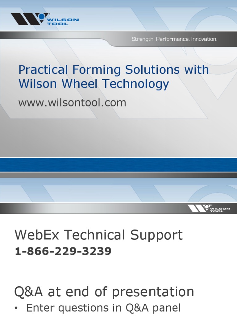 Wilson Wheel Tooling Solutions Overview | PDF | Sheet Metal | Rolling ...