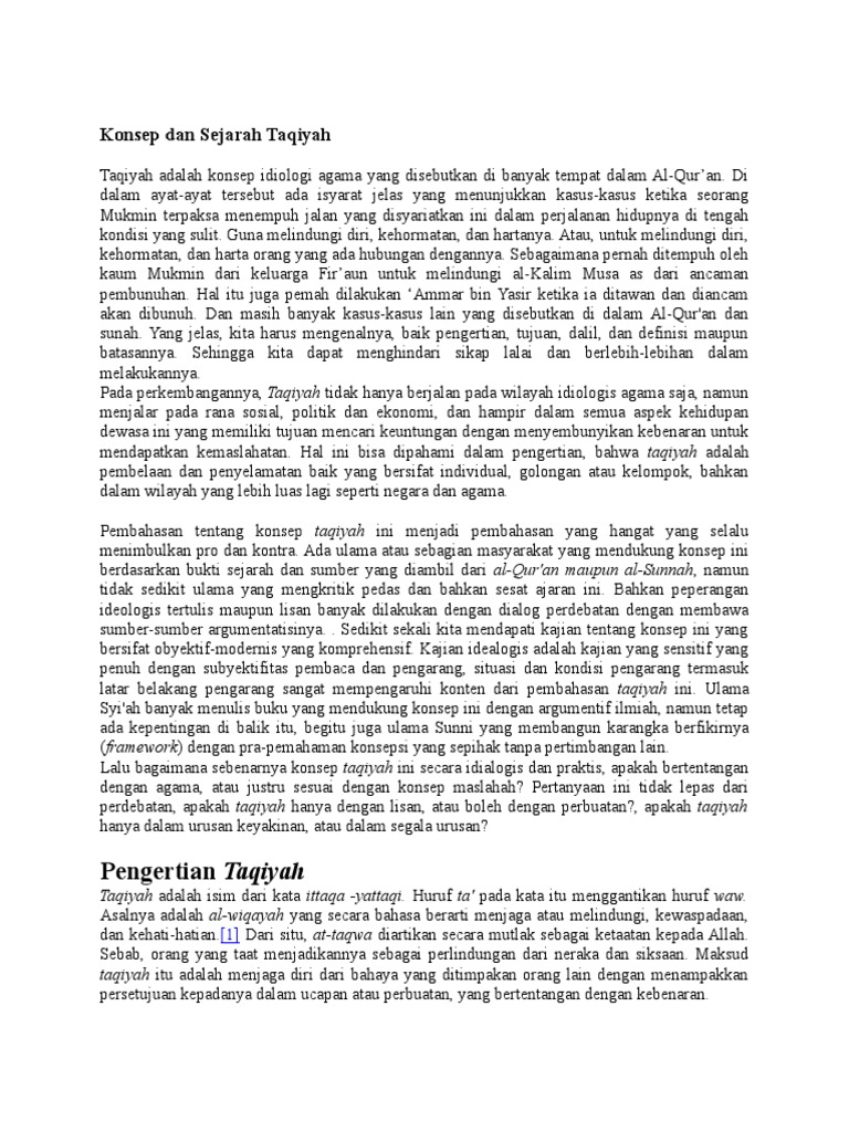 Konsep Dan Sejarah Taqiyah | PDF | Agama & Spiritualitas