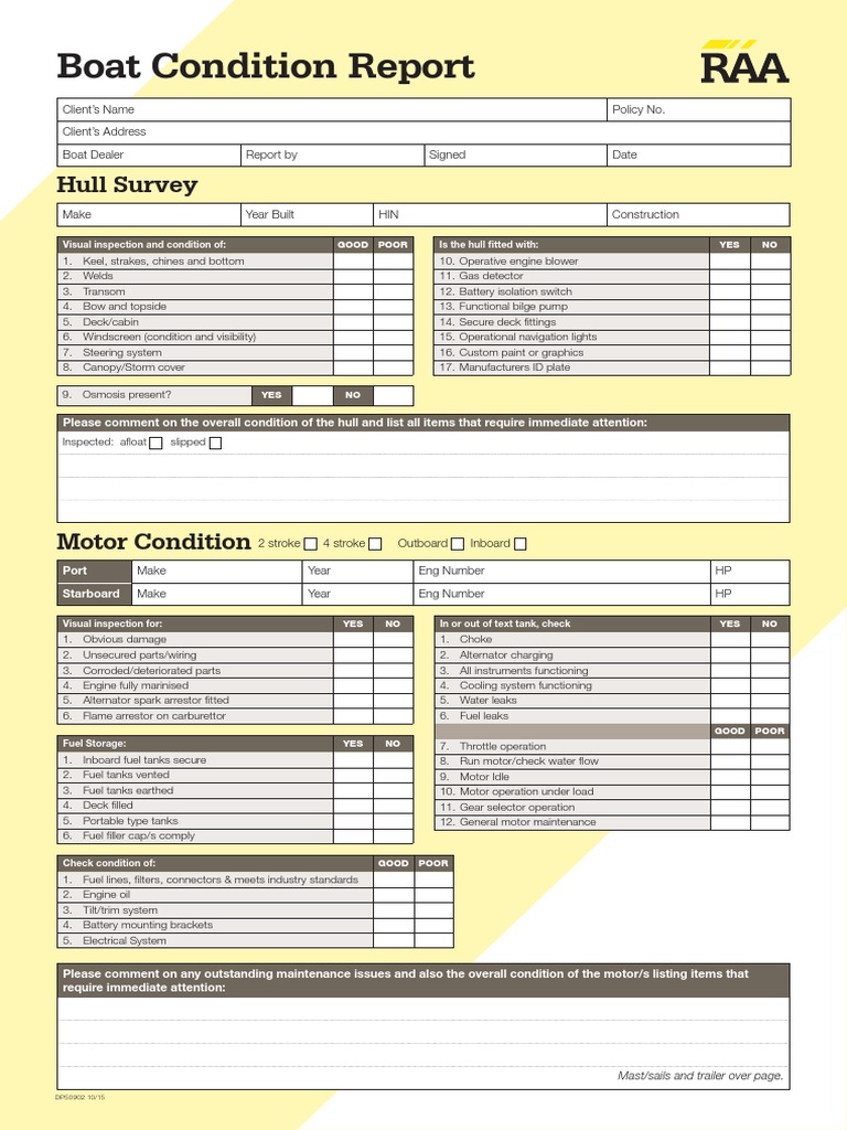 Boat Condition Report PDF | PDF | Trailer (Vehicle) | Mast (Sailing)