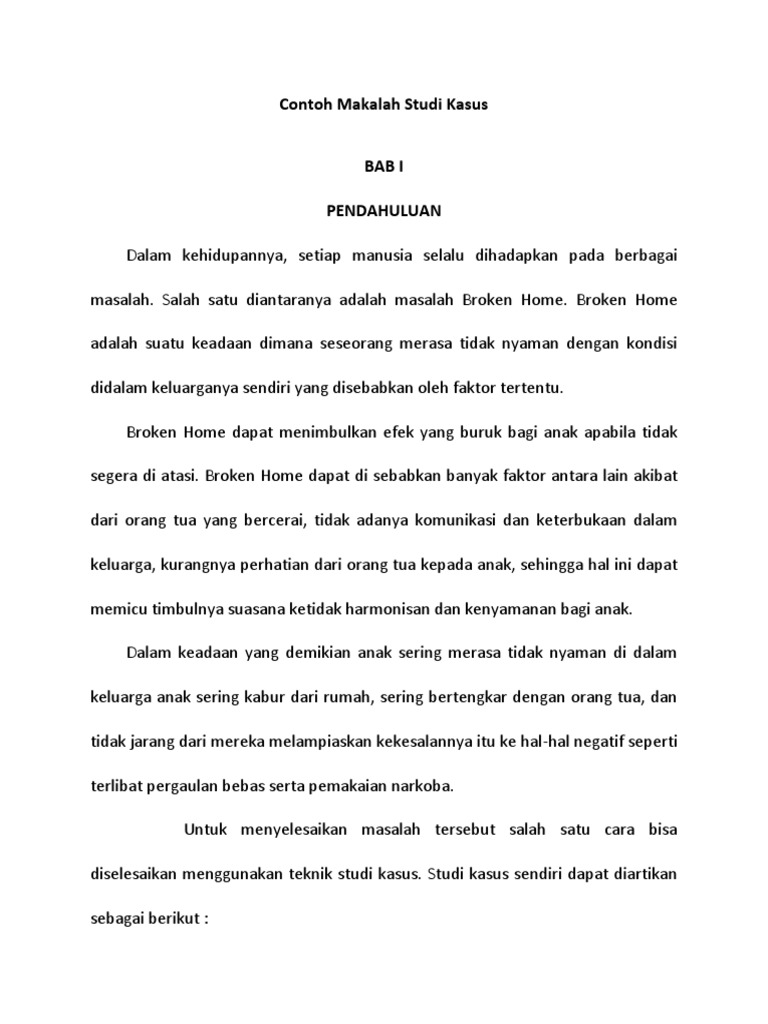 Contoh Makalah Studi Kasus | PDF
