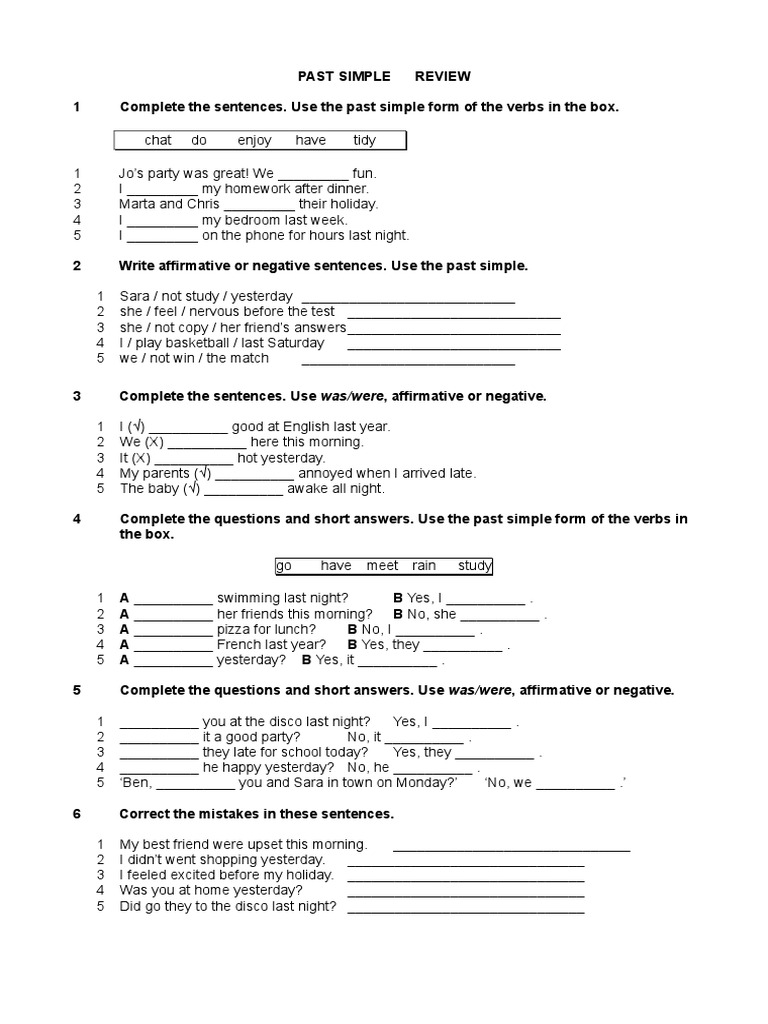 Past Simple Review | PDF | Leisure