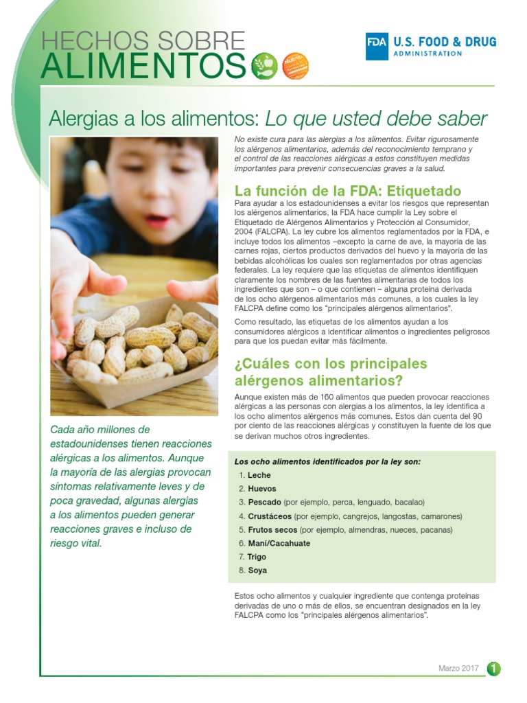 Alergias Alimentarias: Guía de Etiquetado FDA | PDF | Alergia | Carne
