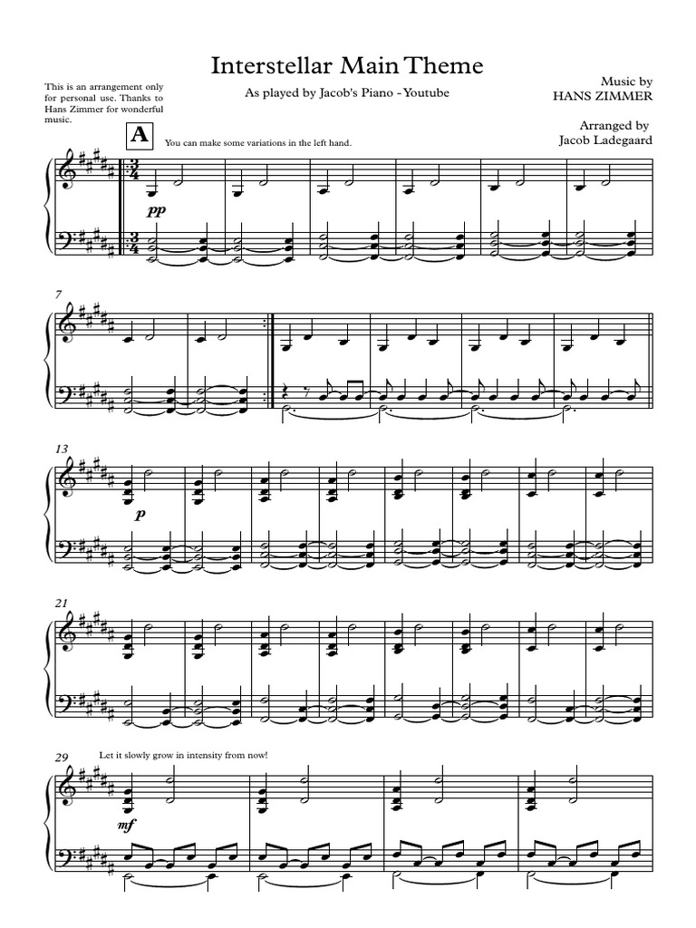 Interstellar Score (G#M) PDF | PDF | Musical Compositions | Classical ...