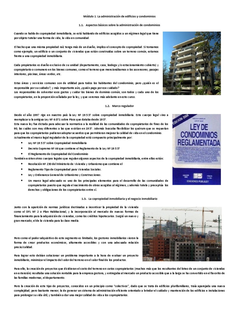 Módulo 1 - Administración de Edificios y Condominios | PDF | Condominio ...