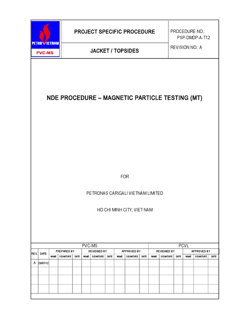 12 MT Procedure | PDF | Nondestructive Testing | Welding