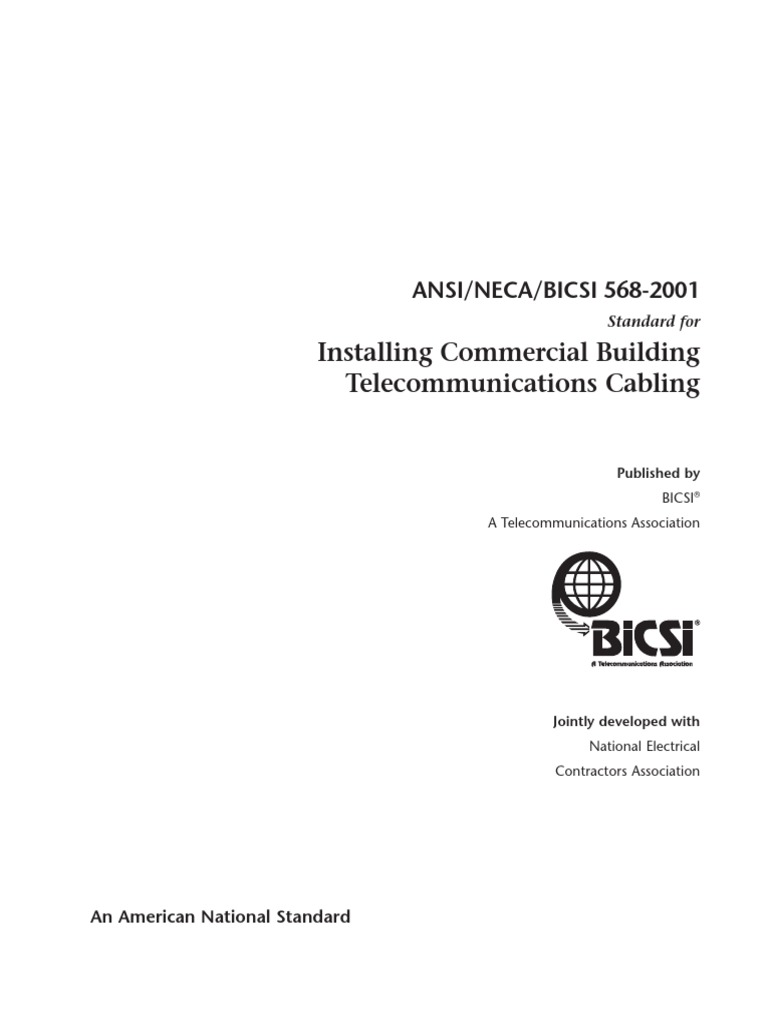 Ansi Neca Bicsi 568 2001 PDF | Download Free PDF | Electrical Connector ...