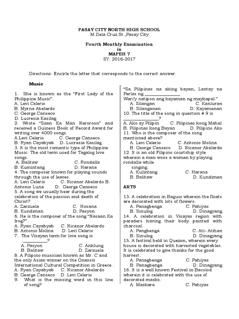 Grade 7 Exam | PDF | Water Purification | Wellness