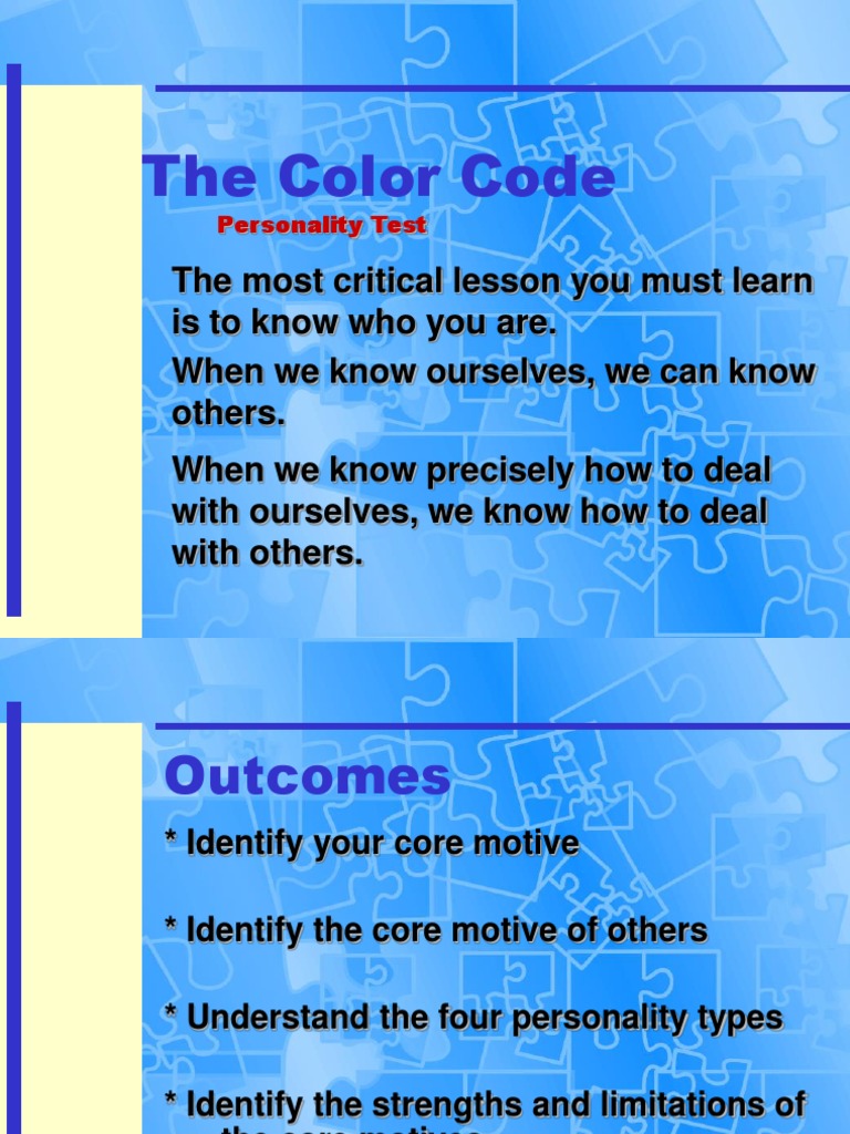 Color Code Personality Insights | PDF | Motivation | Motivational