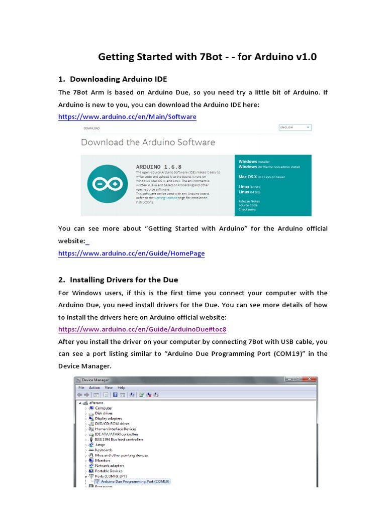 Getting Started With 7bot v1.0 | PDF | Arduino | Zip (File Format)