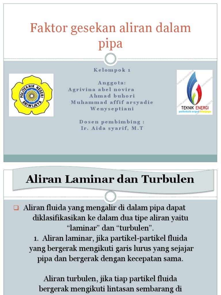 Faktor Gesekan Aliran Dalam Pipa | PDF