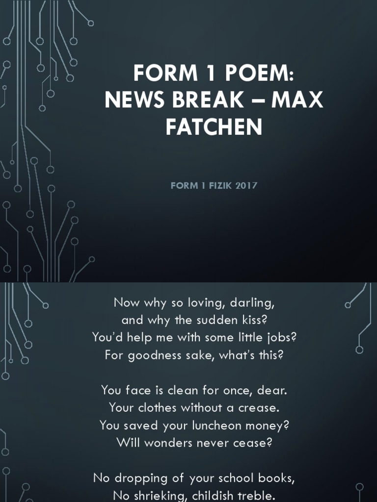 Form 1 Poem: News Break - Max Fatchen | PDF | Self-Improvement