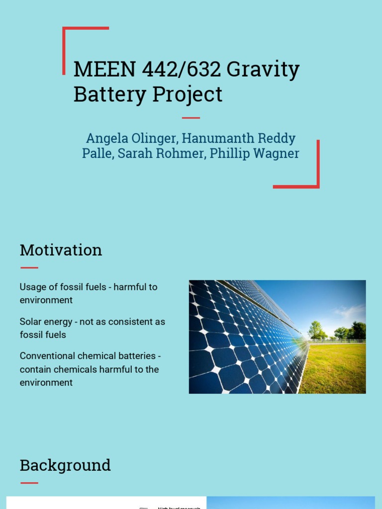 Gravity Battery Project Overview | PDF | Solar Panel | Solar Energy
