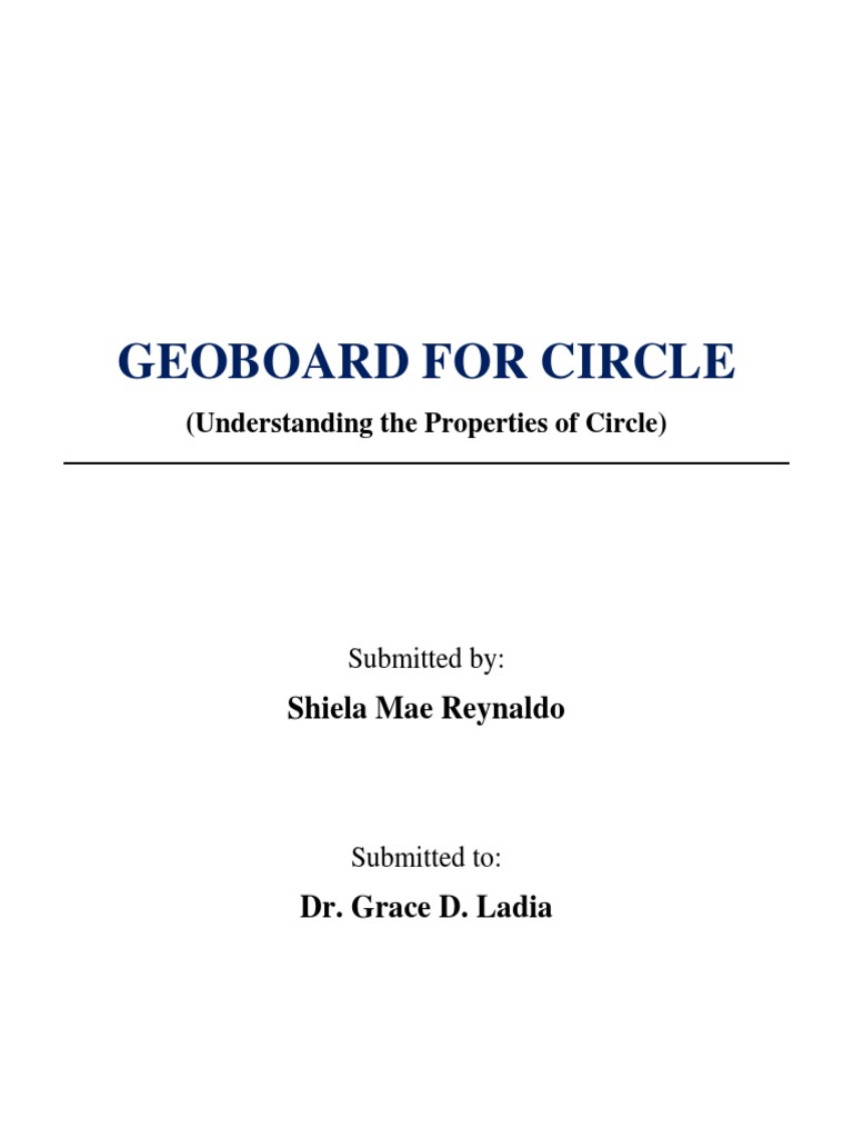 Geoboard For Circle: (Understanding The Properties of Circle) | PDF